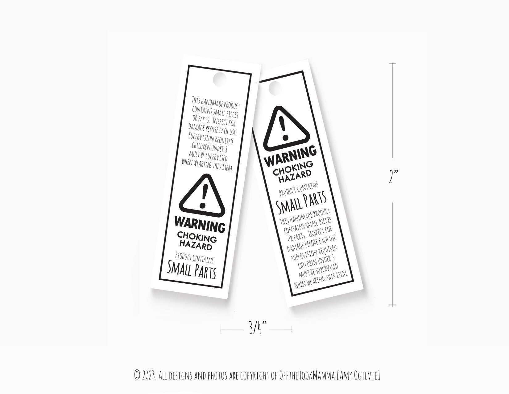 Warning Label Tags to Print and Cut - Slim Design includes 3pg and 32 ...